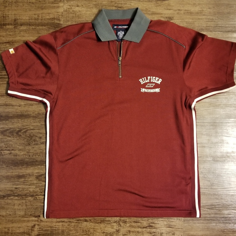 Rare Jacquard Tommy Hilfiger Athletics Polo Shirt - Gem